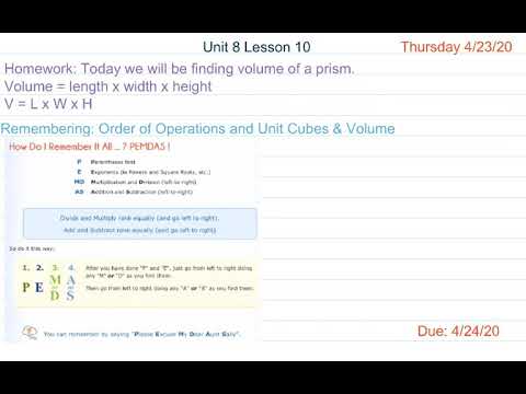 Math Unit 8 Lesson 10 Homework & Remembering: 4/23/2020 - YouTube