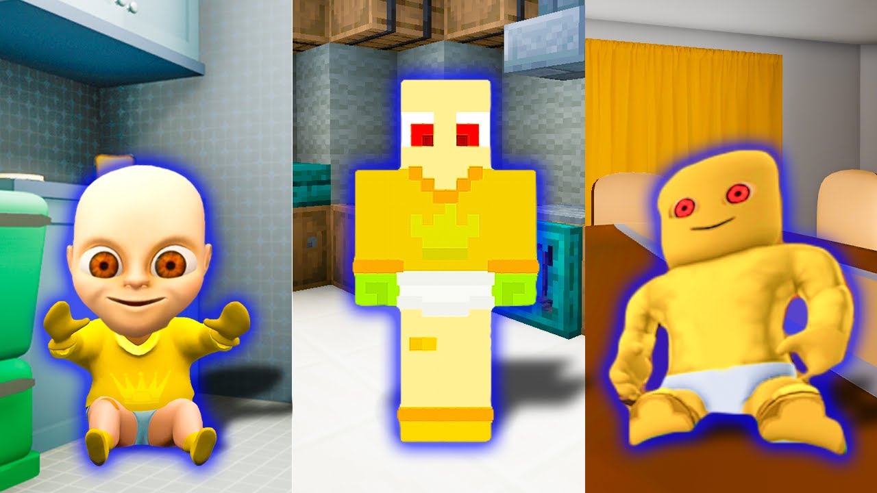 Playing As Baby in Minecraft and Roblox! - YouTube