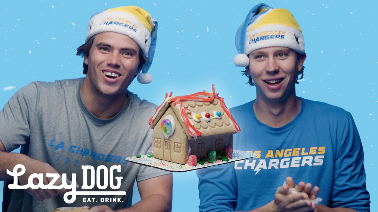 NFL Players vs Gingerbread Houses | LA Chargers - YouTube