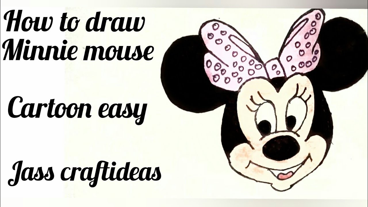 How to draw Minnie mouse || easy drawing || cartoon drawing - YouTube