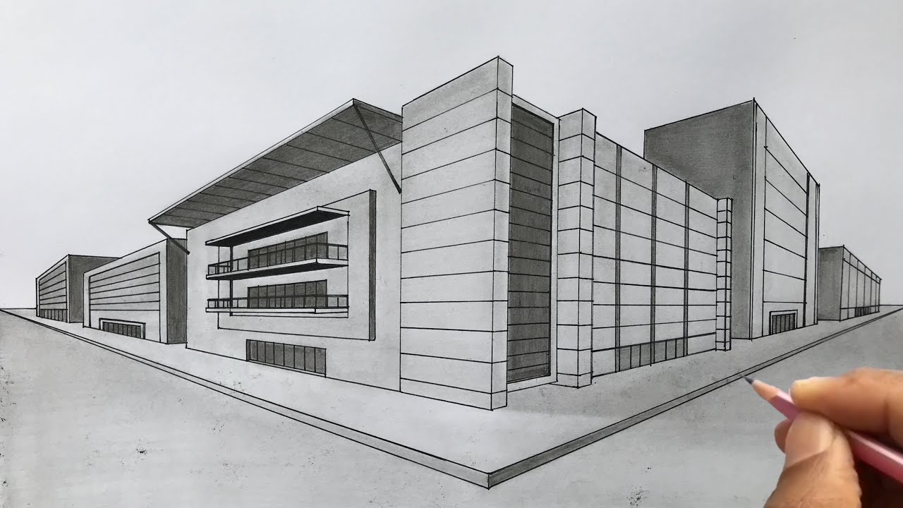 How to Draw a City in 2-Point Perspective - YouTube