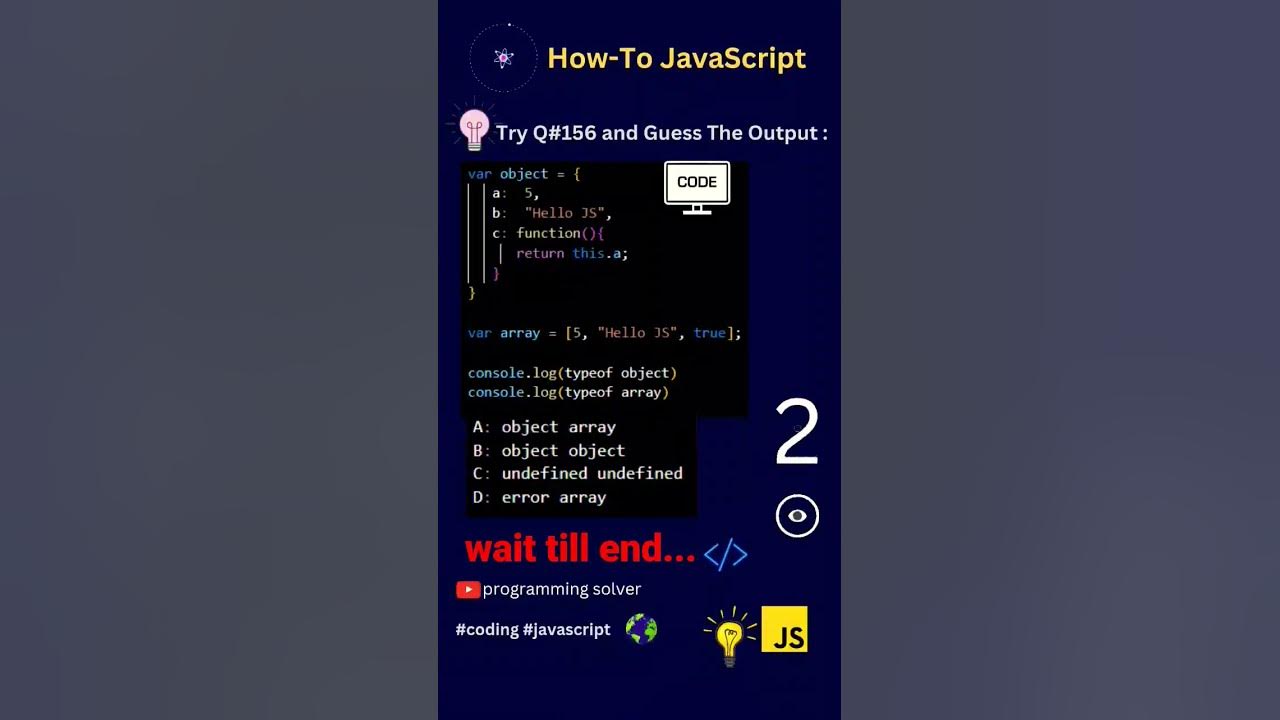 How To Code Javascript Q156 Try Solve And Guess The Output Shorts Coding Programming 6480