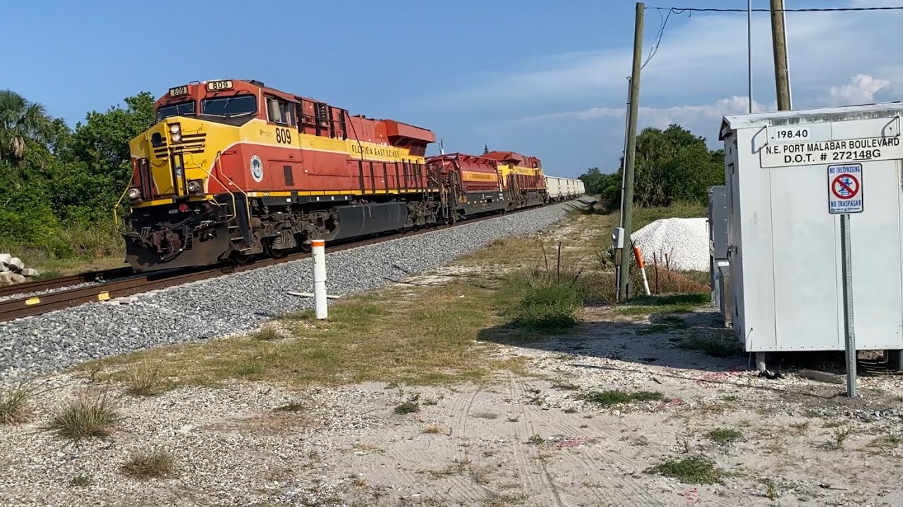 FEC TRAIN 206@ 5:23pm with trespasser on train tracks 5-17 -23 - YouTube