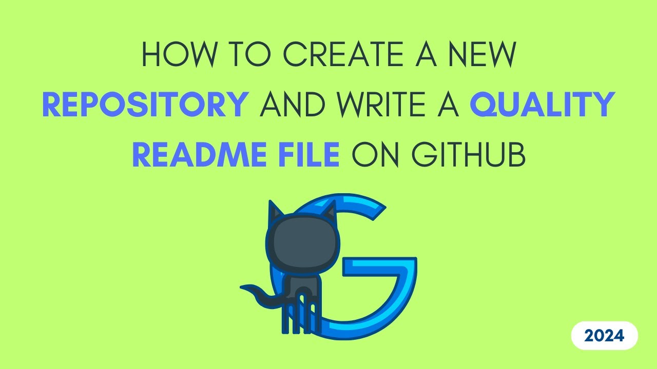 How to create a new repository on GitHub | Write a Quality README FILE 2024 - YouTube