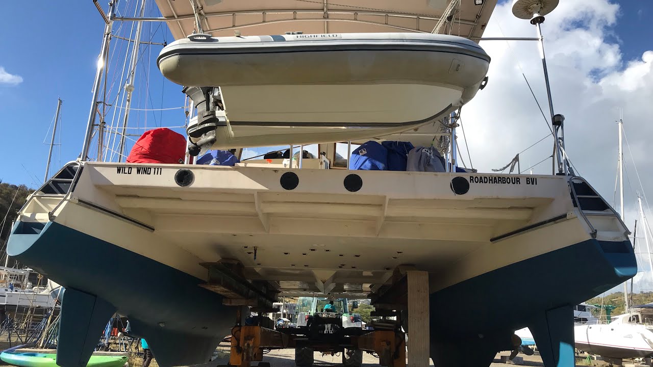 Launch of my 50 FEET CATAMARAN from a trailer - YouTube