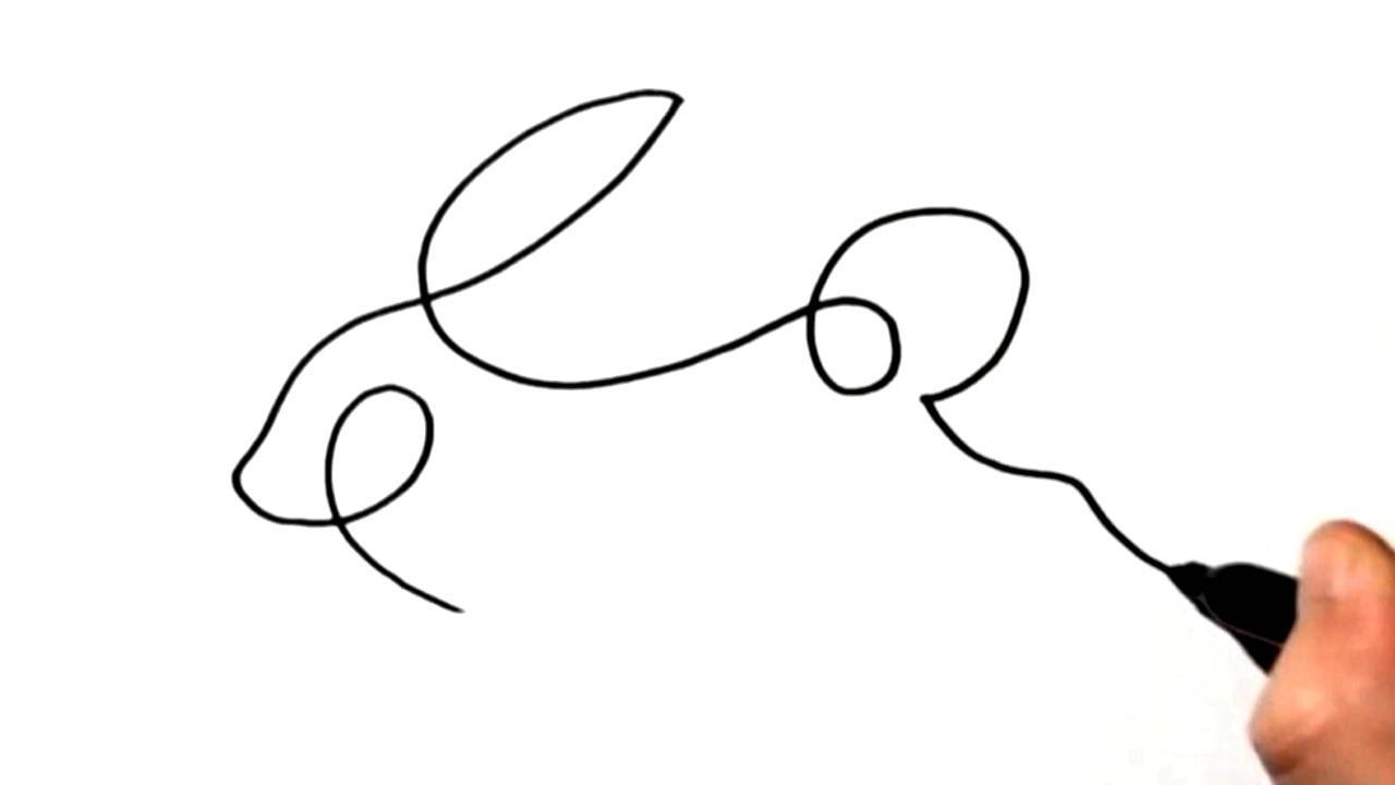 How to Draw a Rabbit with One Line - Trick Art Drawing - YouTube