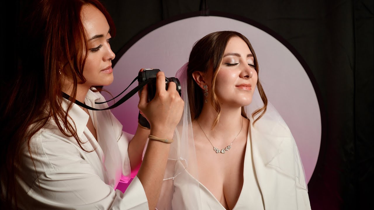 ASMR Perfectionist Bridal Photoshoot Hair Fixing, Makeup, Outfit Finishing Touches ...