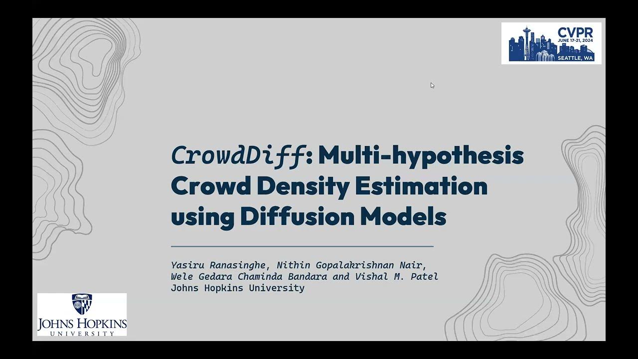 CrowdDiff: Multi-hypothesis Crowd Density Estimation using Diffusion Models - YouTube