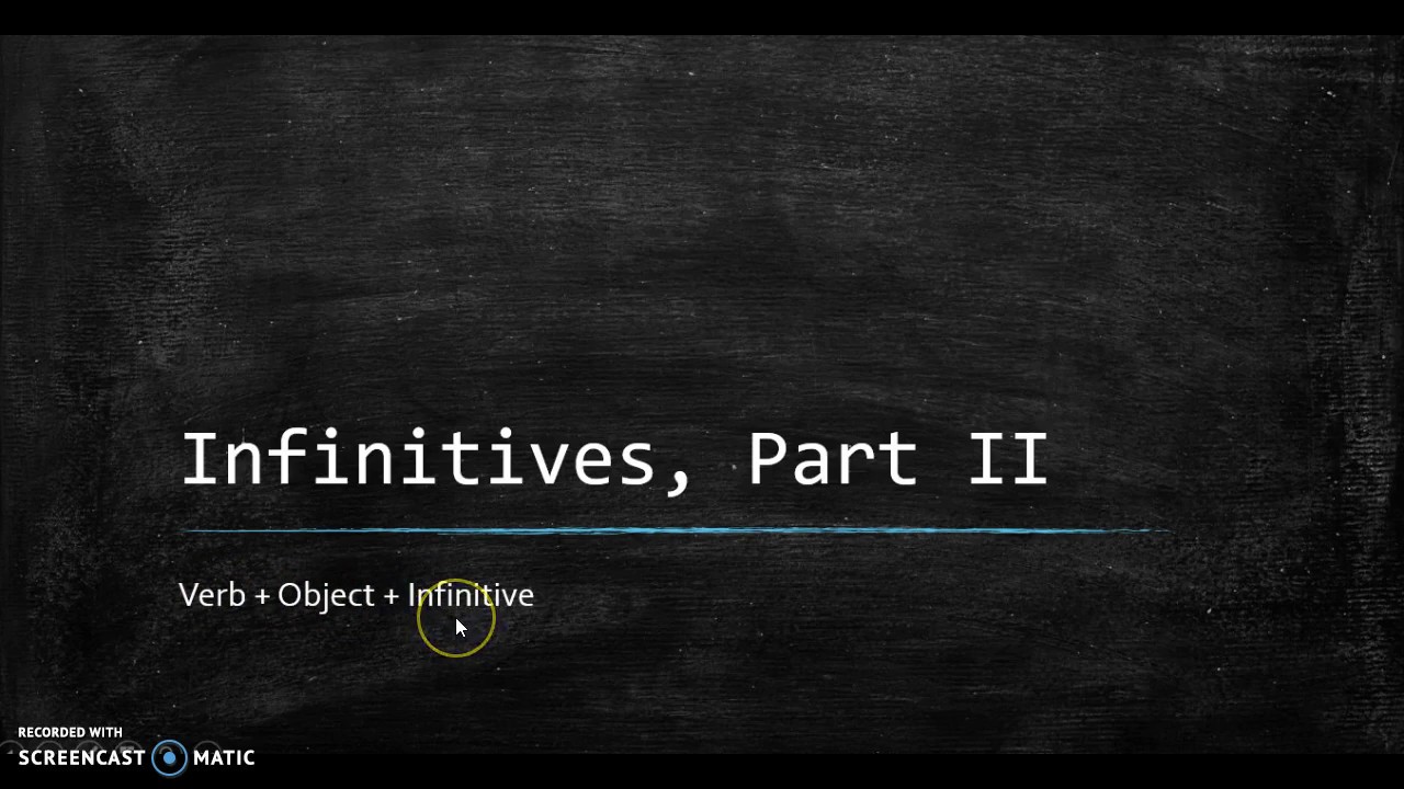 Infinitives, Part II - 'verb + object + infinitive' - YouTube