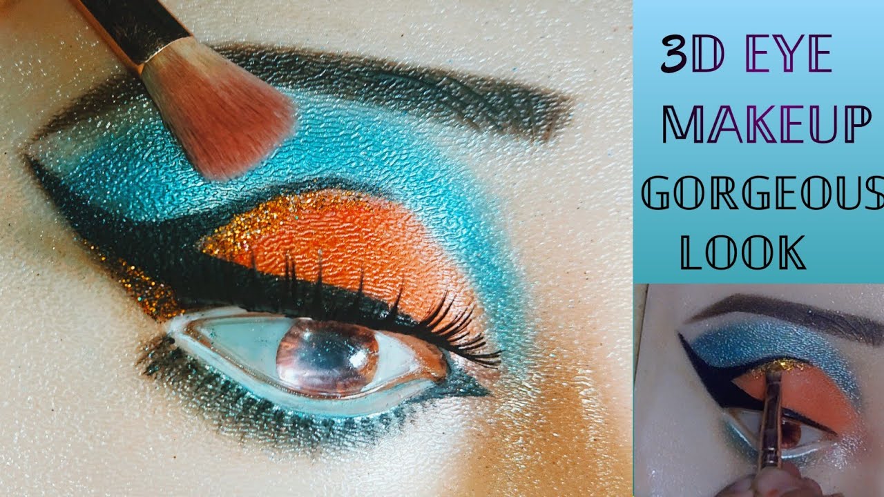 3d Eye makeup orange frozi color combination(Art by Sana) - YouTube