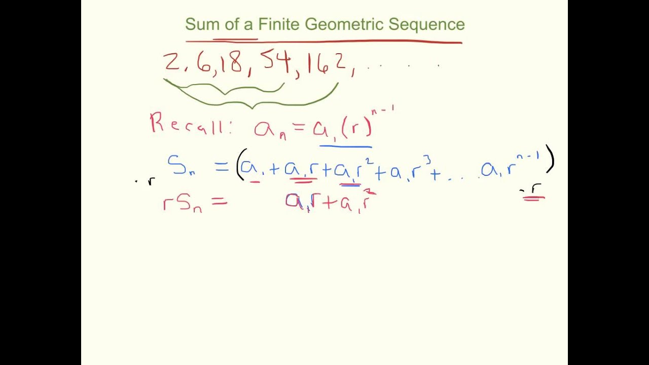 Sum Of A Finite Geometric Sequence YouTube