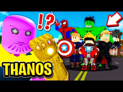 THANOS vs SUPERHEROES In Roblox BrookHaven RP!! (Funny)