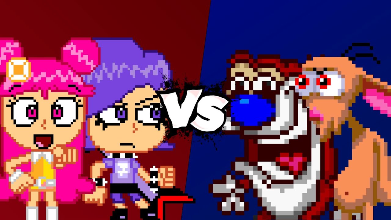 MUGEN Battle - Ami/Yumi vs Ren Höek/Stimpy - YouTube