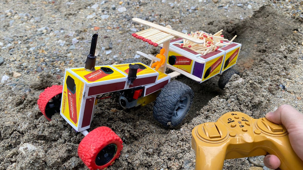 How To Make JCB from Matchbox at Home | DIY JCB Backhoe Loader With ...