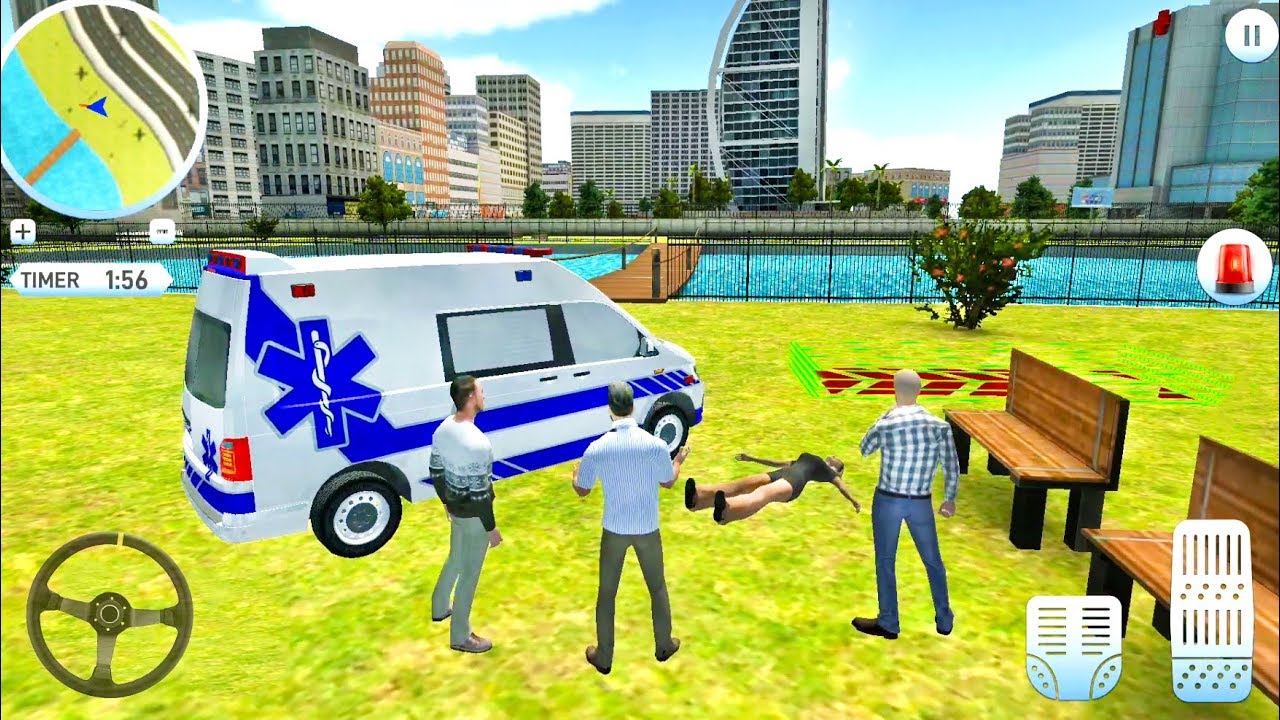 Emergency Ambulance Simulator - Rooftop First Aid Truck Driving Stunts ...