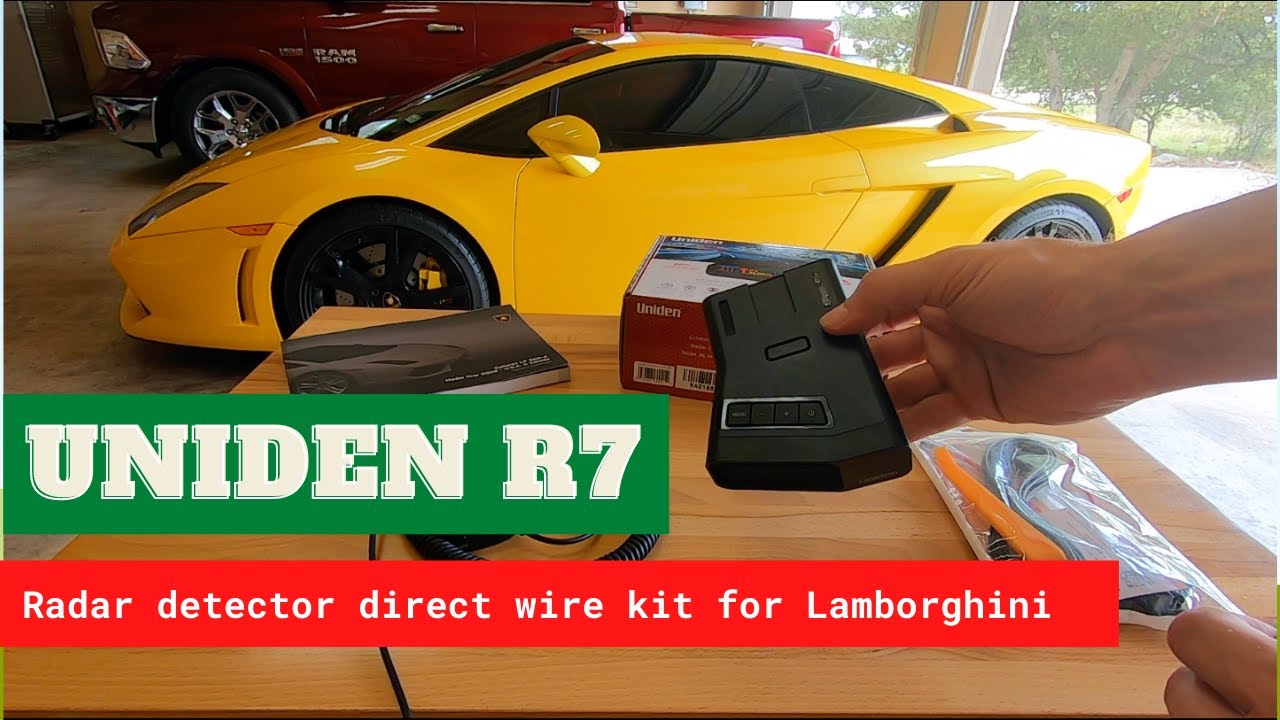The Lambo gets a Uniden R7 radar detector 👍, easy direct wire tutorial ...