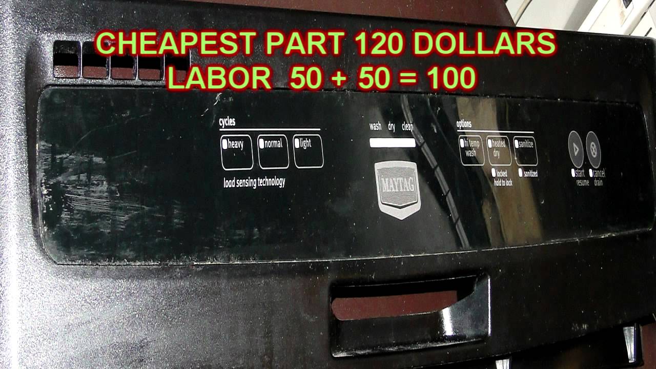 maytag dishwasher fix bad control panel whirlpool repair broken - YouTube