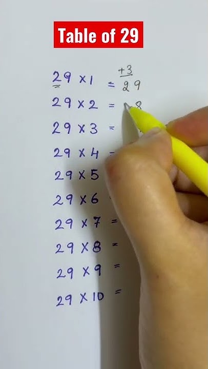 Table of 29 - YouTube