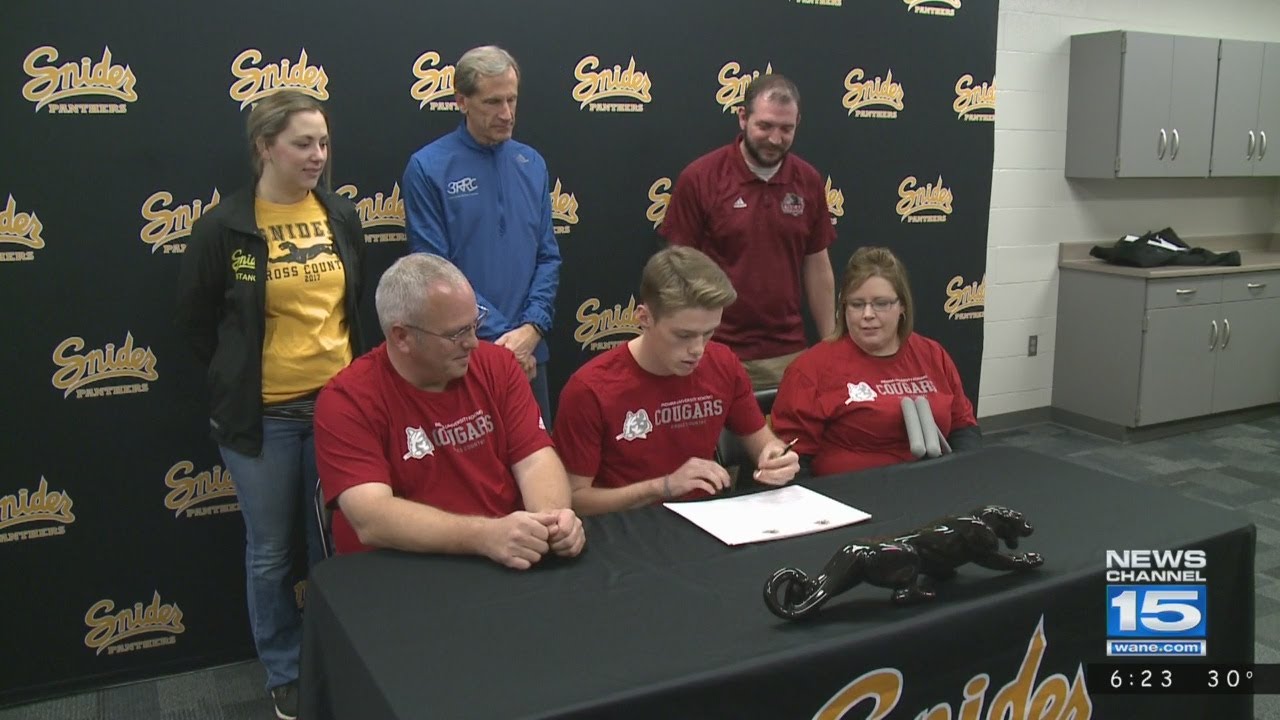 Snider's Logan Schmucker signs to run at IU Kokomo - YouTube