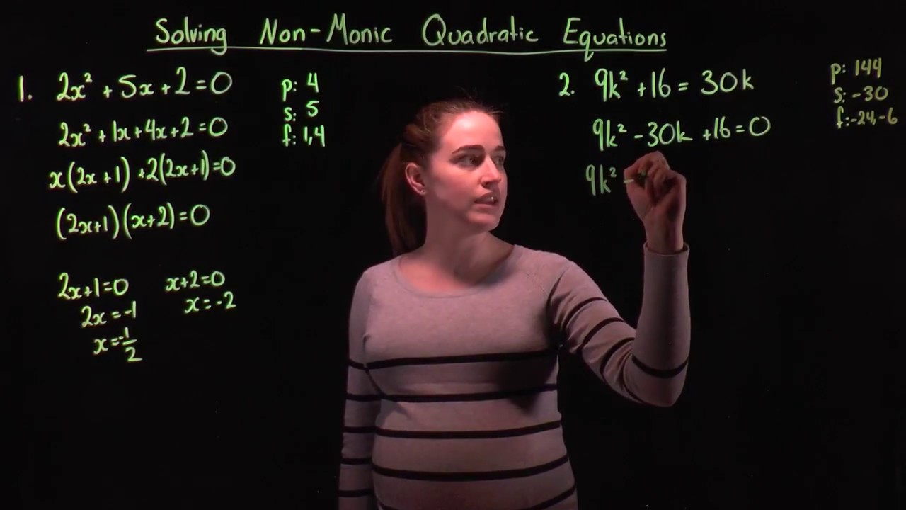 Solving Non-Monic Quadratic Equations - YouTube
