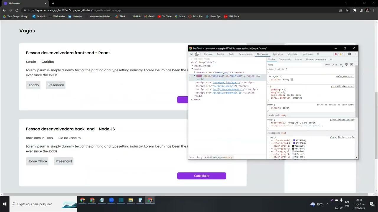 Sistema de Classificados de Emprego HTML, CSS e JS - YouTube