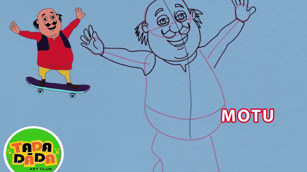How to draw MOTU from MOTU PATLU STEP BY STEP Art for Kids Tada dada ...