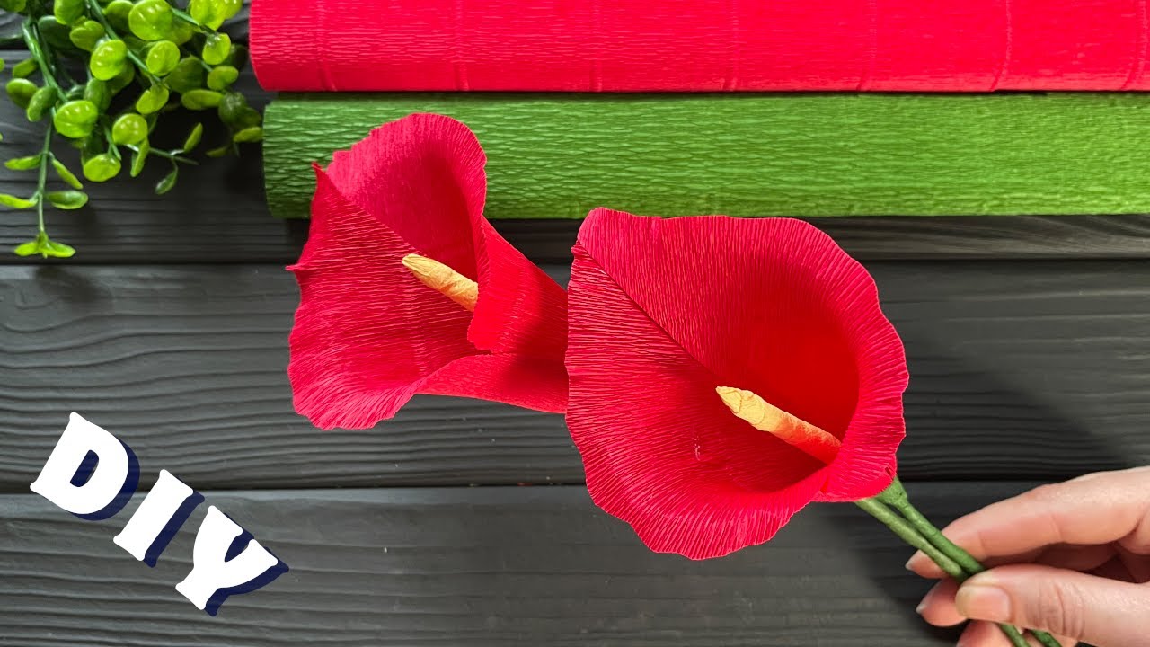How to Make Calla Easy Paper Flowers DIY Paper Craft Ideas Tutorial ...