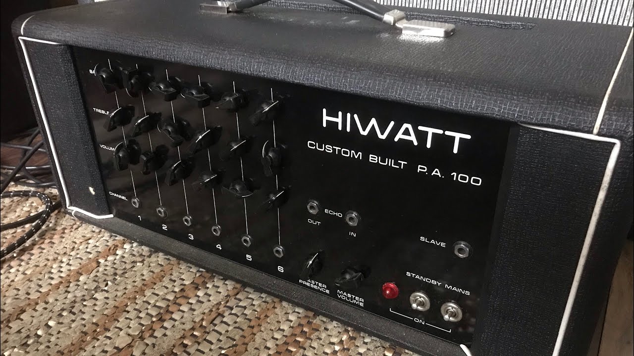 1975 Hiwatt DR112 Custom Built PA 100 sound bite with Marshall Drive ...