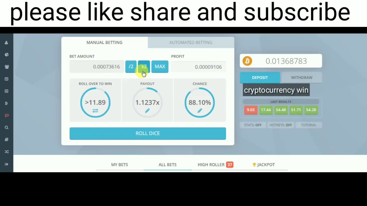 Earn 1 btc easily with manual mode in bitsler. 100% safe and Guaranteed - YouTube