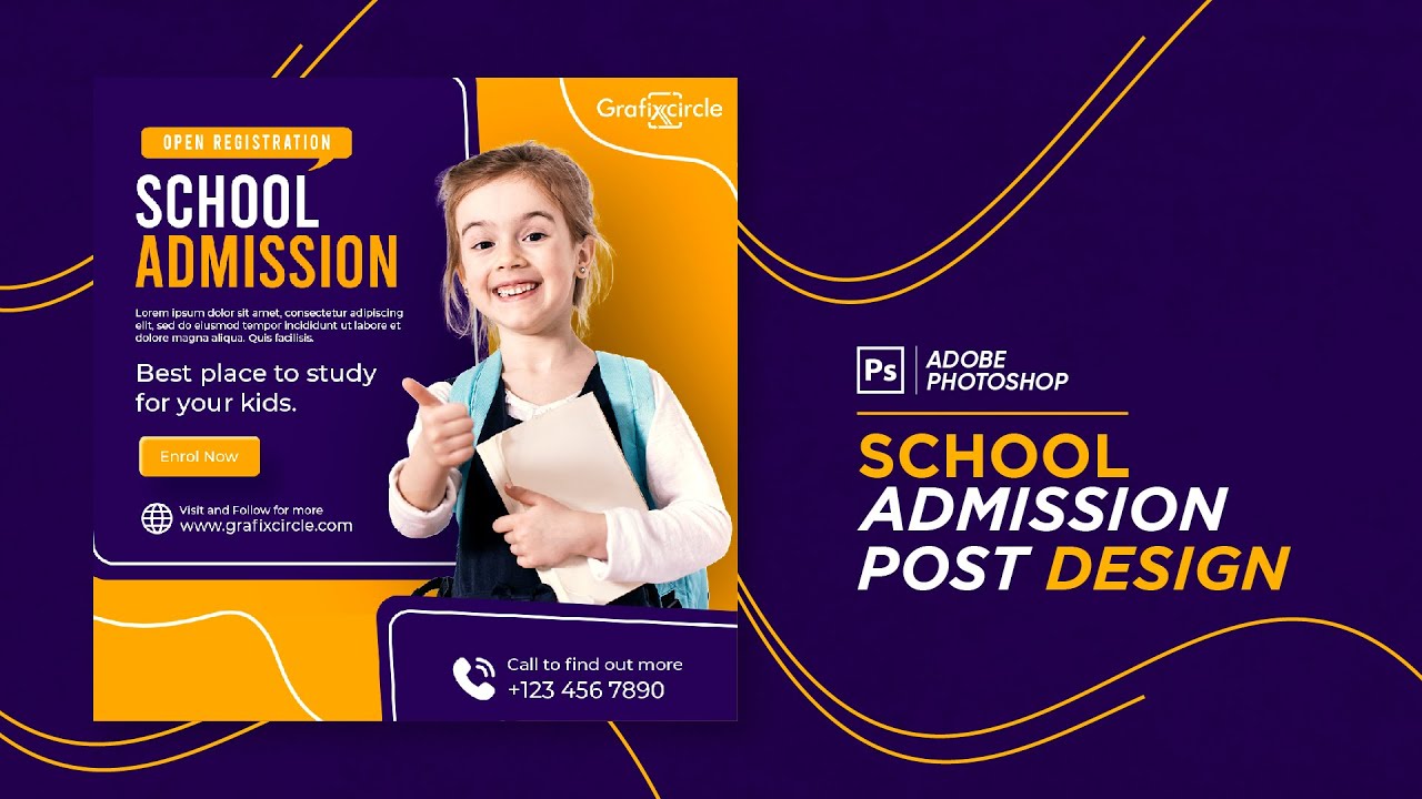 School Admission registration banner design in photoshop - Grafix ...