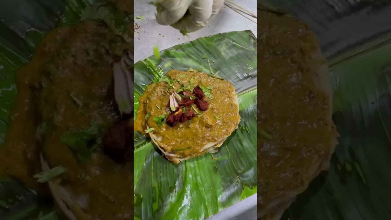 Banana leaf steamed Curry Parotta.... awesome - YouTube