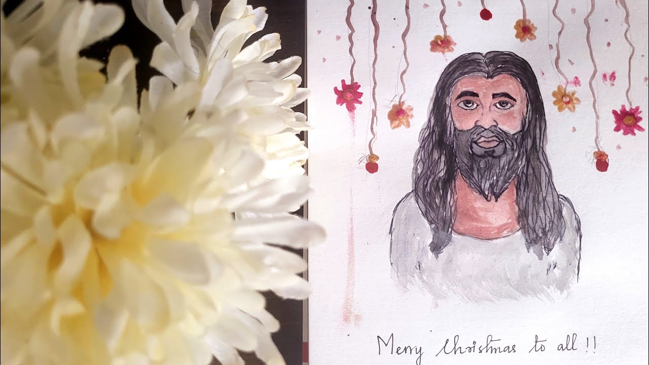 Simple Watercolor Jesus painting #Viral #christmas - YouTube