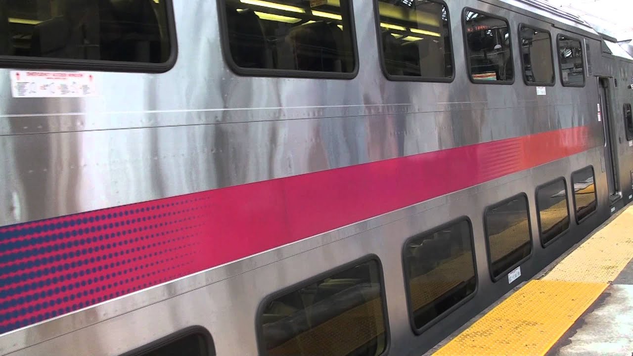 NJ Transit Bi level train cars at Pennstation - YouTube
