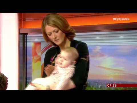 Presenter Rachel Burden silences a crying baby with utter ease - YouTube