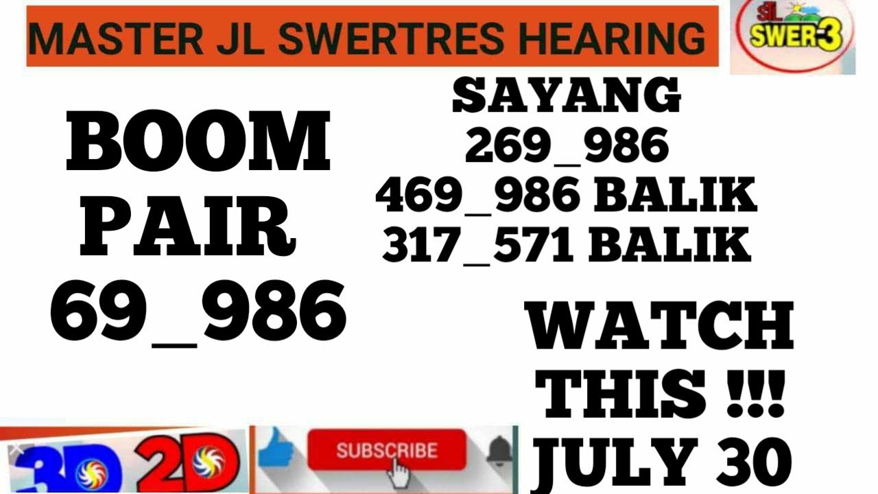 JULY 30 2024 MASTER JL SWERTRES HEARING PROBABLES - YouTube