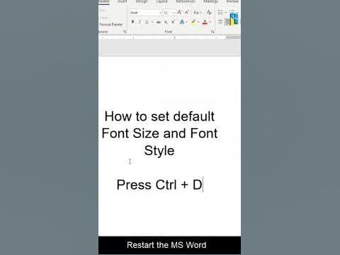 How to set default Font style and Font Size #word #excel #Font #font_Size - YouTube