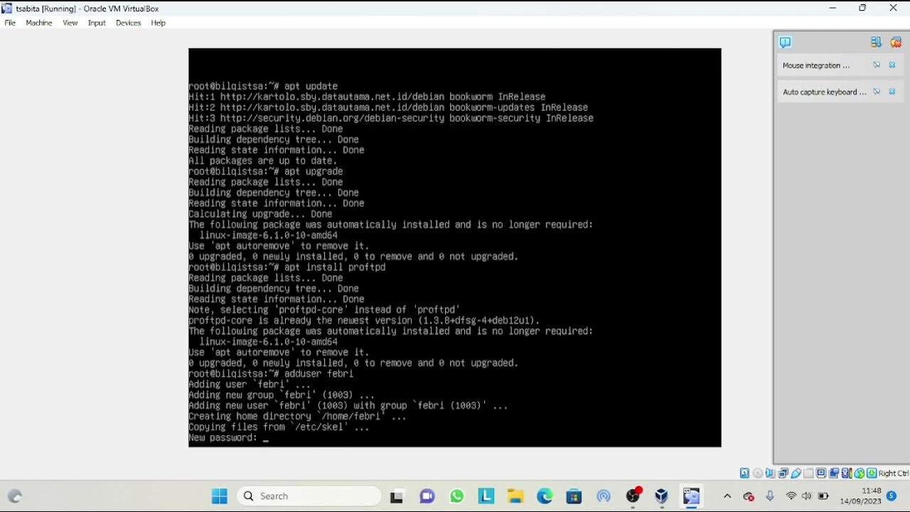 Tutorial instalasi dan konfigurasi FTP server Debian 12 - YouTube