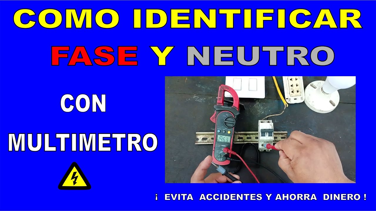 como identificar la fase y el neutro con un multímetro - YouTube