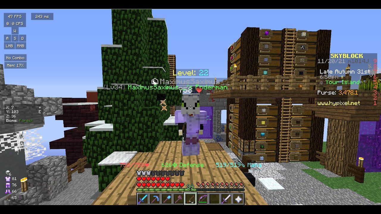 Building my Skyblock island Live on Hypixel - YouTube