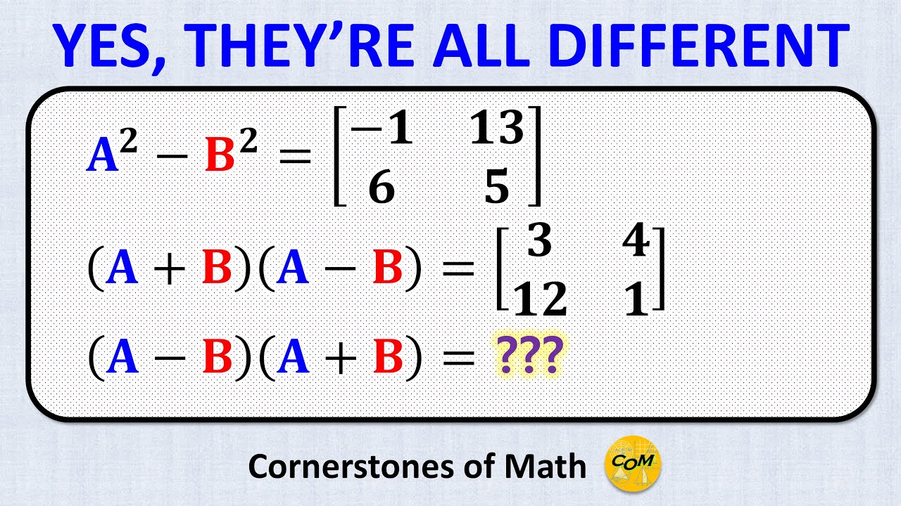 A Simple Problem About Matrix Operations - YouTube