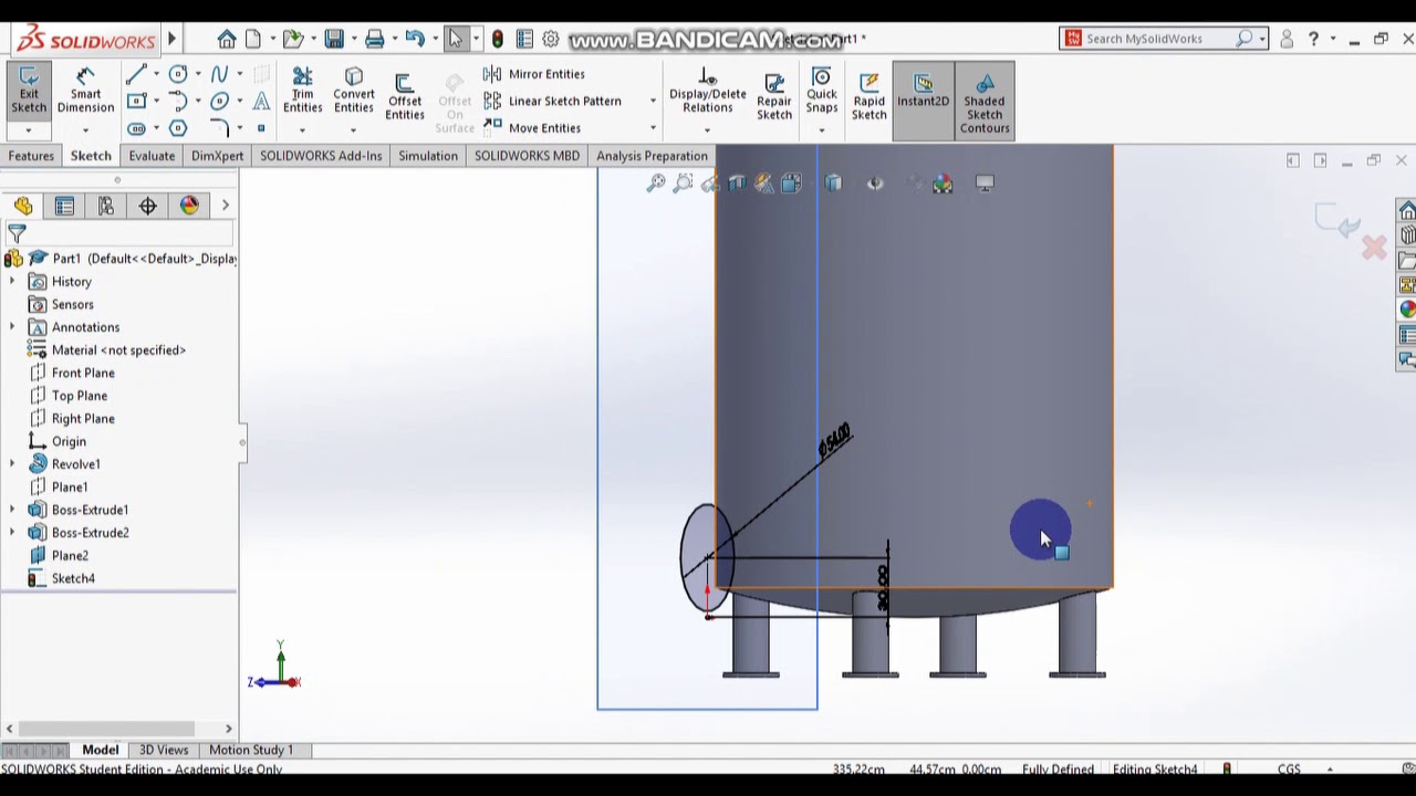 Solidworks Tutorial-Lesson 8: How to create chemical vessel or tank ...
