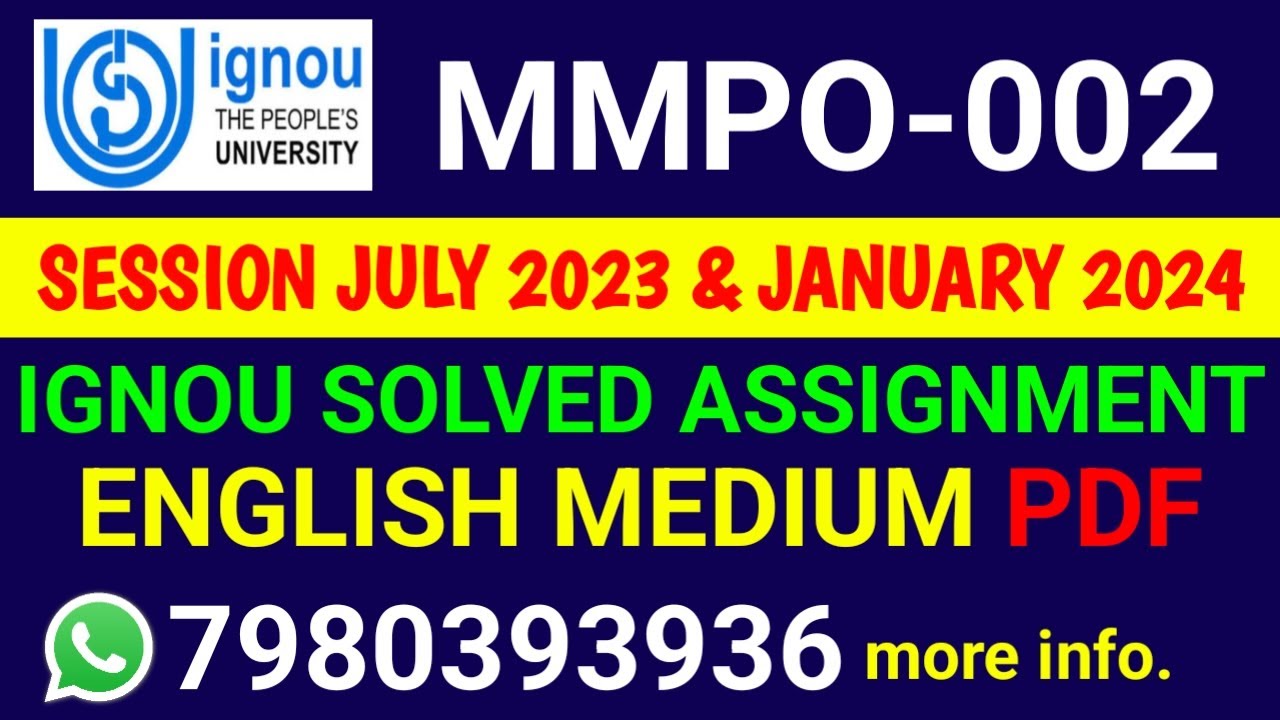 MMPO 2 Solved Assignment 2023-24 English, MMPO 2 Solved Assignment 23 ...