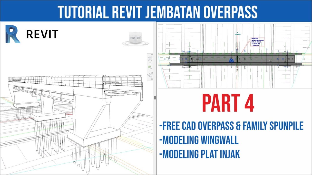 TUTORIAL REVIT JEMBATAN OVERPASS part 4 | Wingwall dan Plat Injak - YouTube