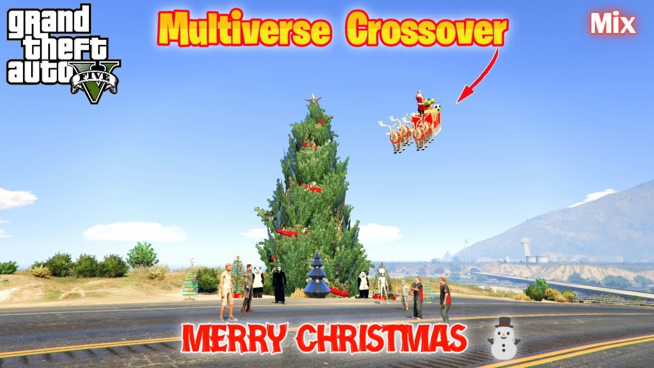 Multiverse Crossover Santa Claus Given Gifts in GTA5 #1 - YouTube