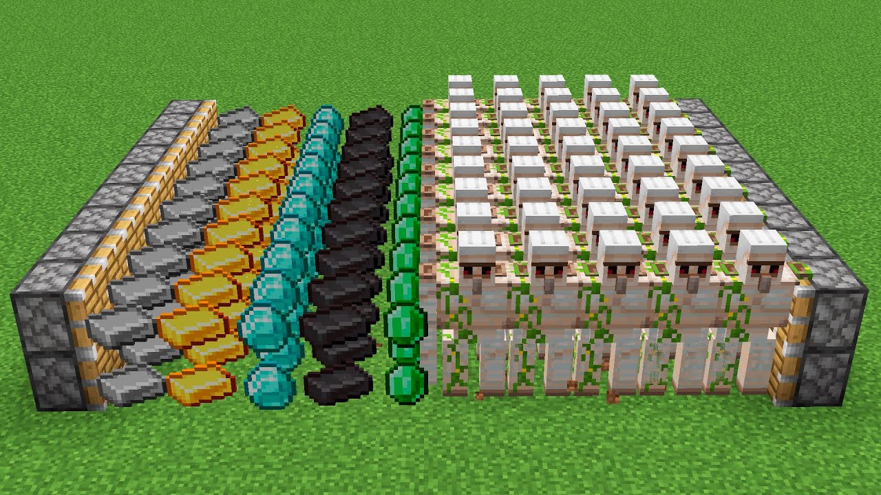 x900 Iron Golems and All Ore Minecraft Combine - YouTube