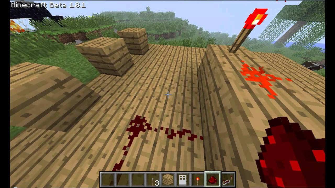 Minecraft Redstone Door Lock Tutorial - YouTube
