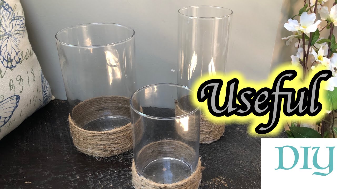 Rope Wrapped Candle Holder DIY | Beachy Farmhouse DIY | Useful DIY ...