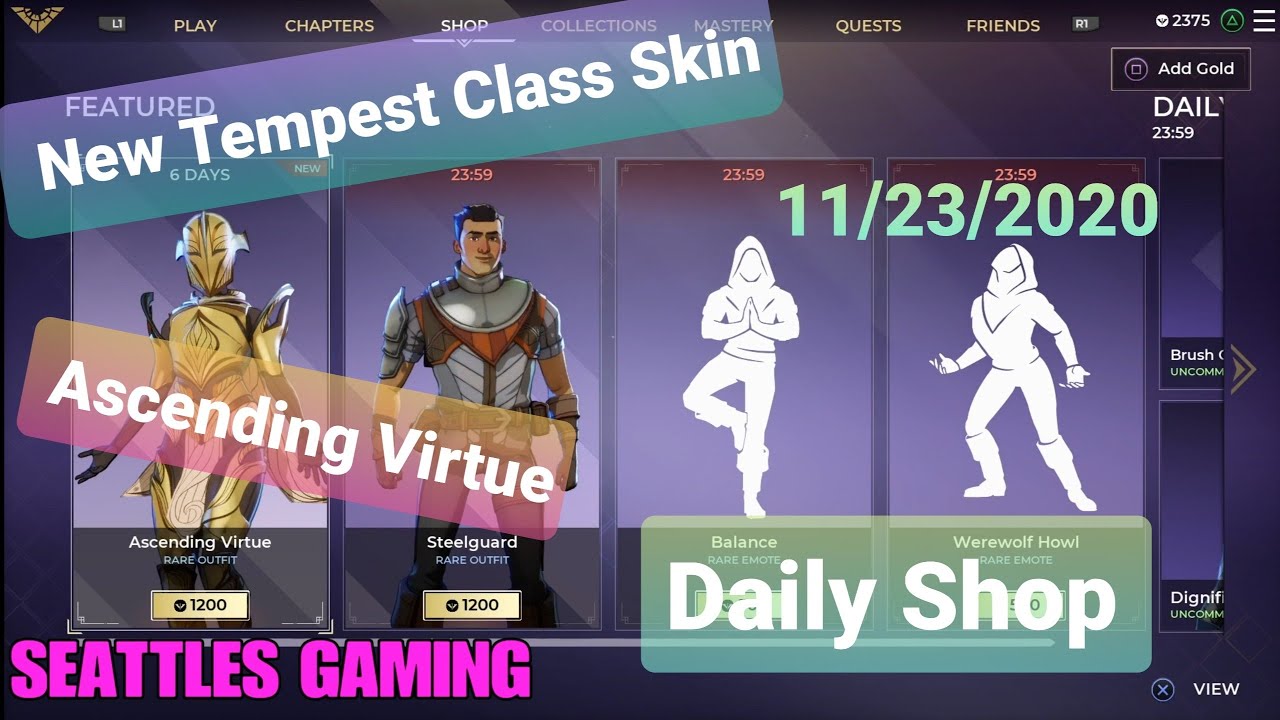 SPELLBREAK "NEW ASCENDING VIRTUE TEMPEST (WIND) CLASS SKIN, Daily Shop ...