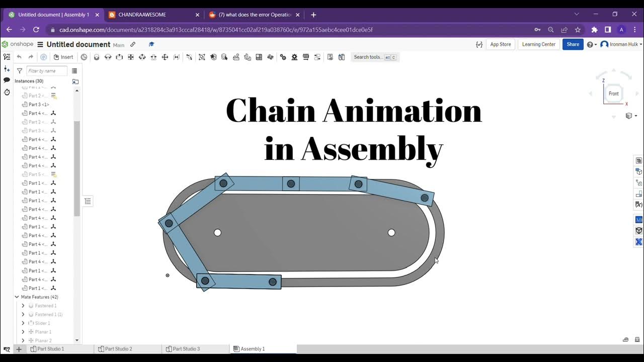 Chain animation is possible in Onshape | Onshape Assembly - YouTube