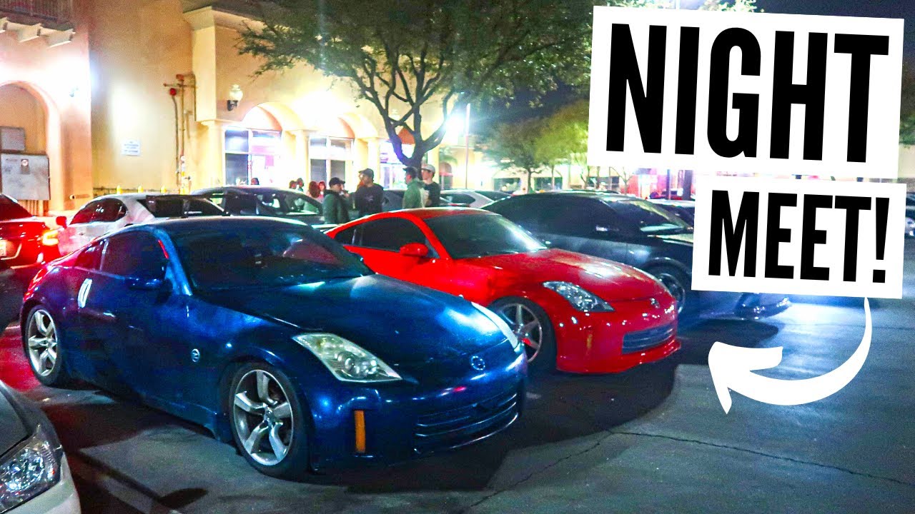 Taking BOTH Nissan 350z's To FIRST Night Car Meet!! - YouTube